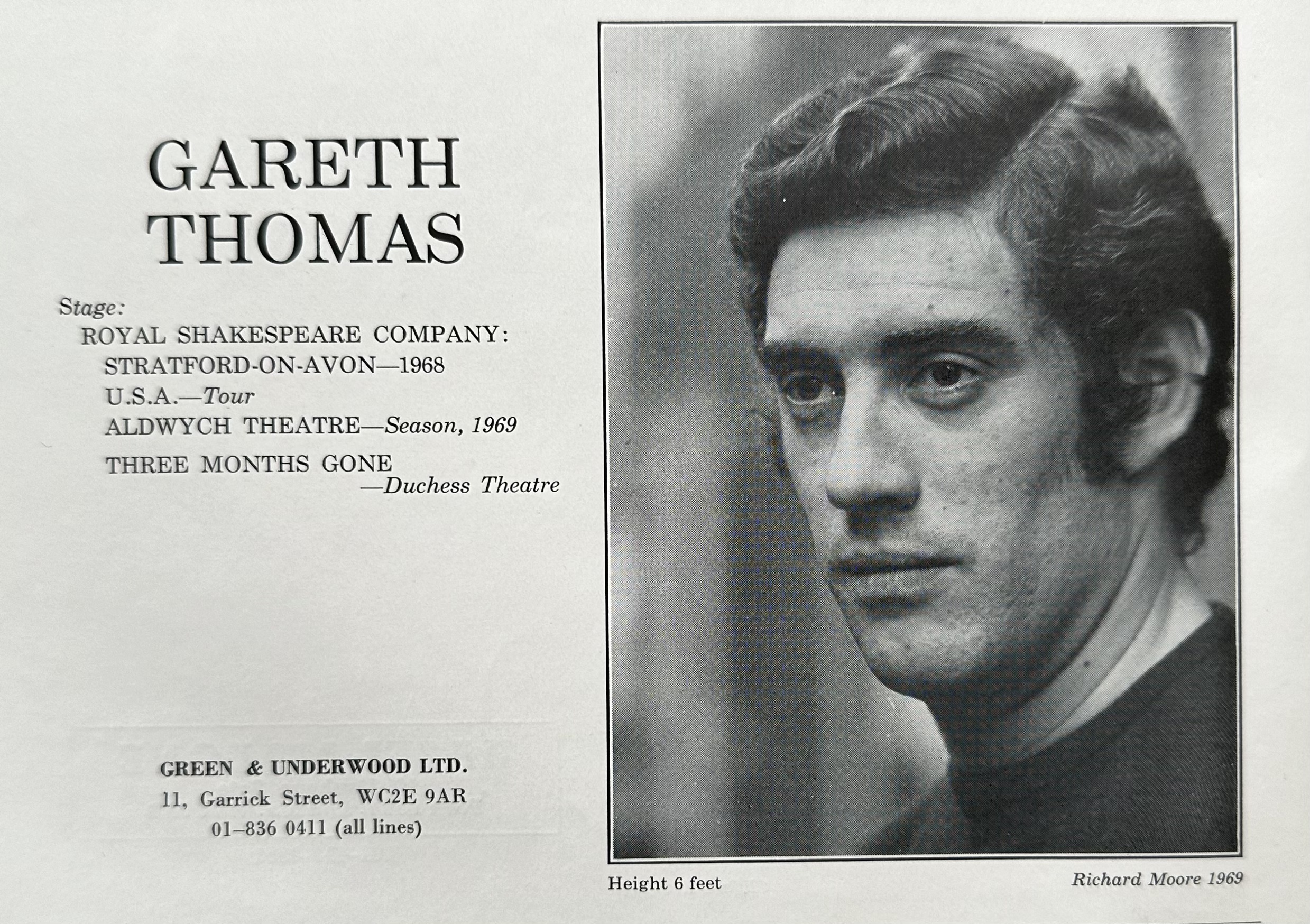 Gareth Thomas: Spotlight Entries – Gareth Thomas, Actor: A Performance Biography