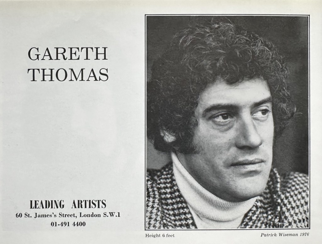 Gareth Thomas: Spotlight Entries – Gareth Thomas, Actor: A Performance Biography