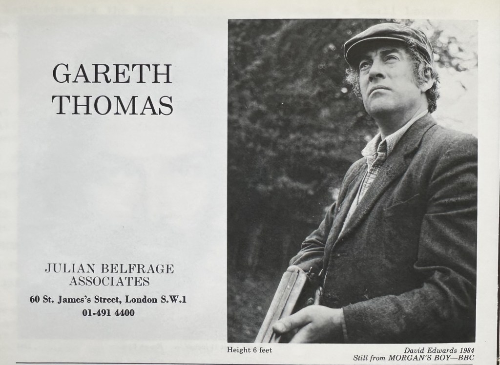 Gareth Thomas: Spotlight Entries – Gareth Thomas, Actor: A Performance Biography