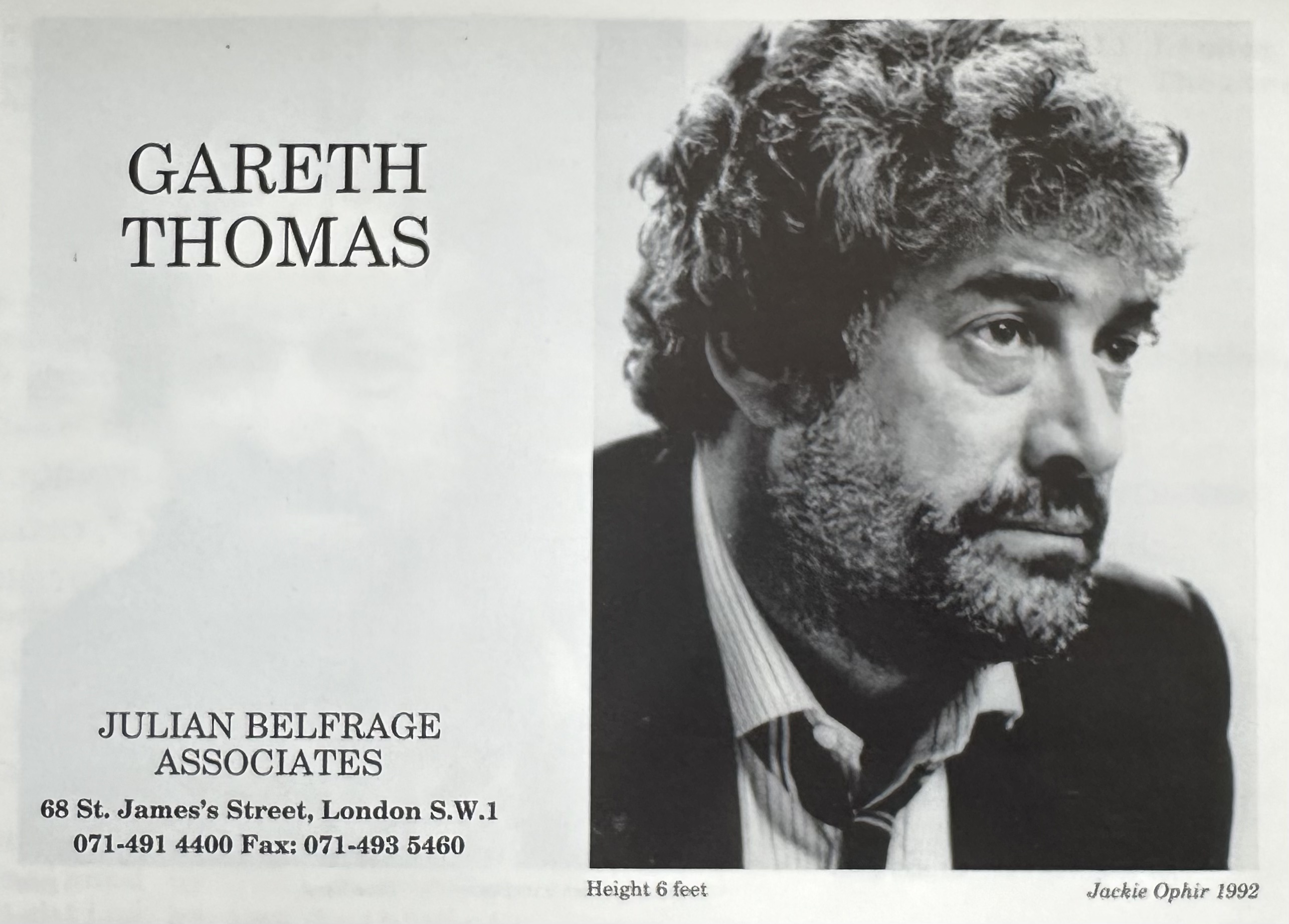 Gareth Thomas: Spotlight Entries – Gareth Thomas, Actor: A Performance Biography